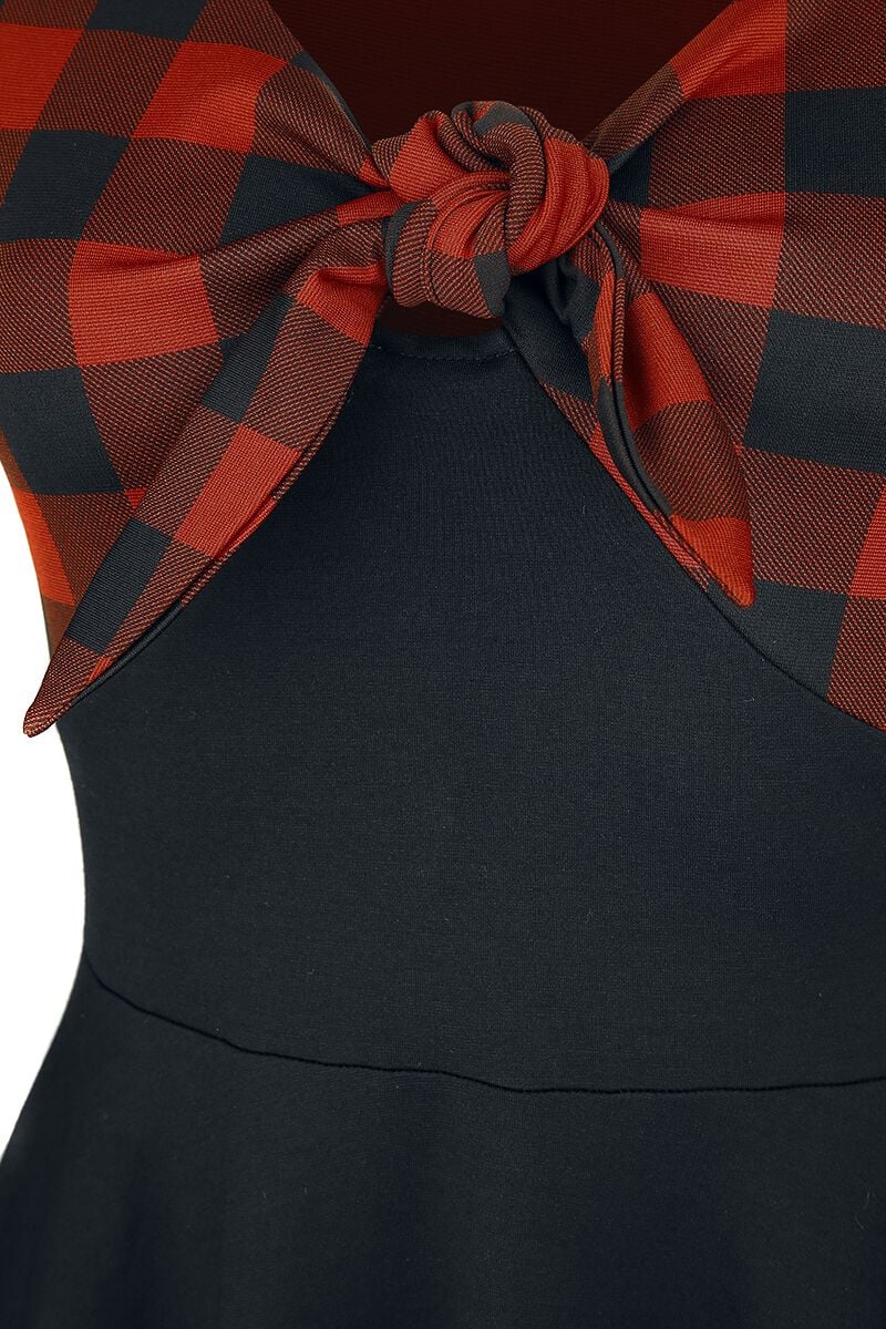 Rock Rebel Tie-Front Kjole med Rutete Mønster | Rock Rebel by EMP Kort ...