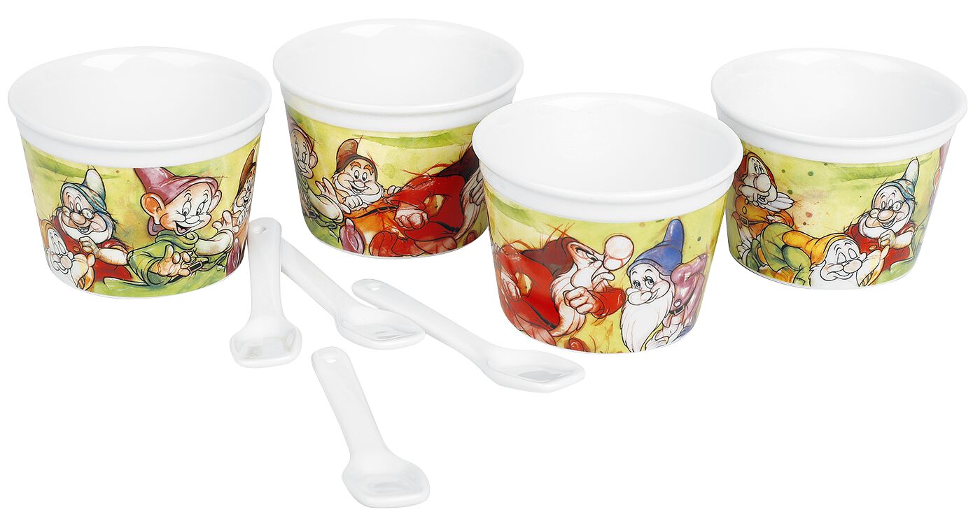 The Seven Dwarves - Sett av 4 iskrem kopper med teskjeer | Snow White ...