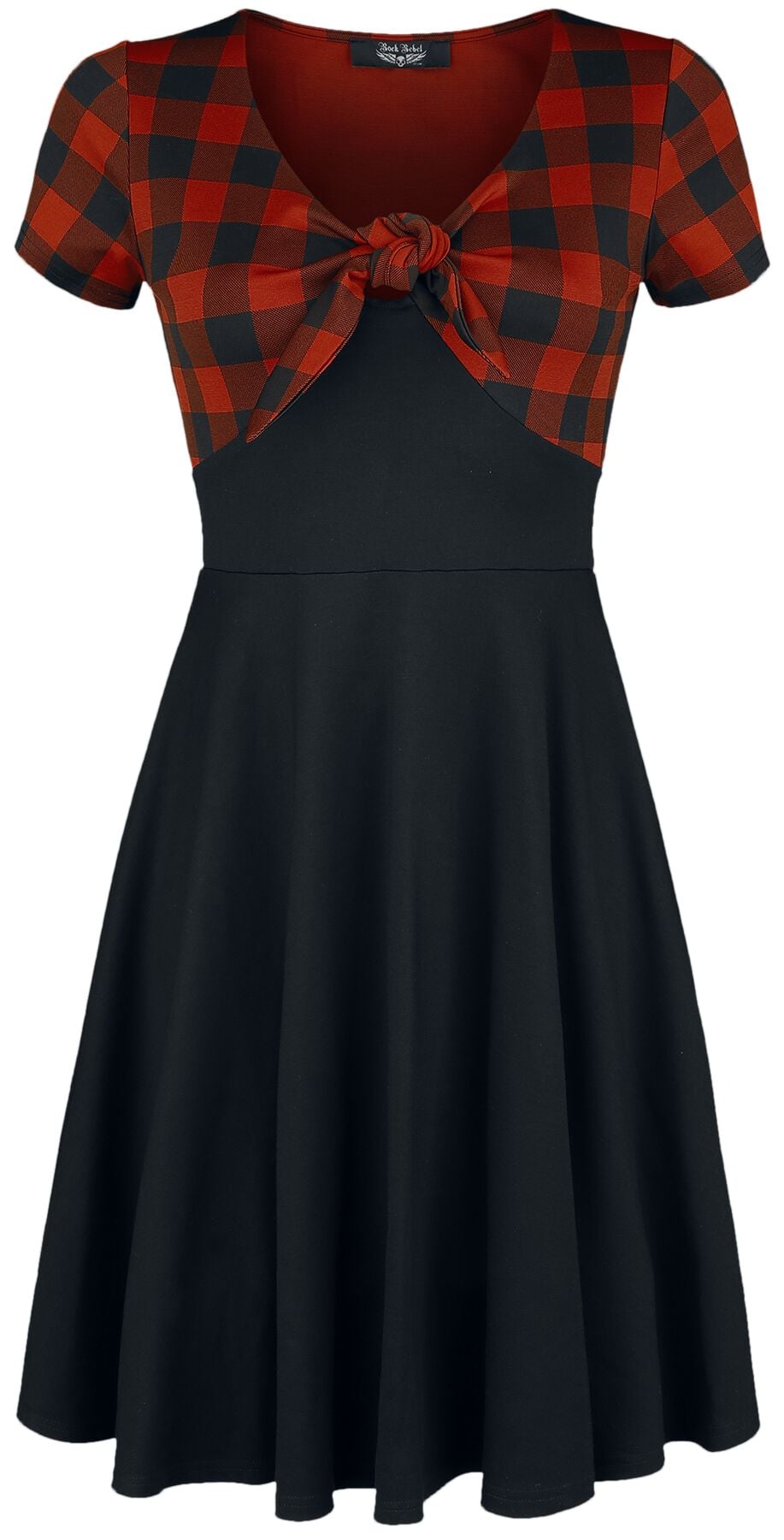 Rock Rebel Tie-Front Kjole med Rutete Mønster | Rock Rebel by EMP Kort ...