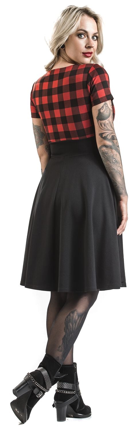 Rock Rebel Tie-Front Kjole med Rutete Mønster | Rock Rebel by EMP Kort ...